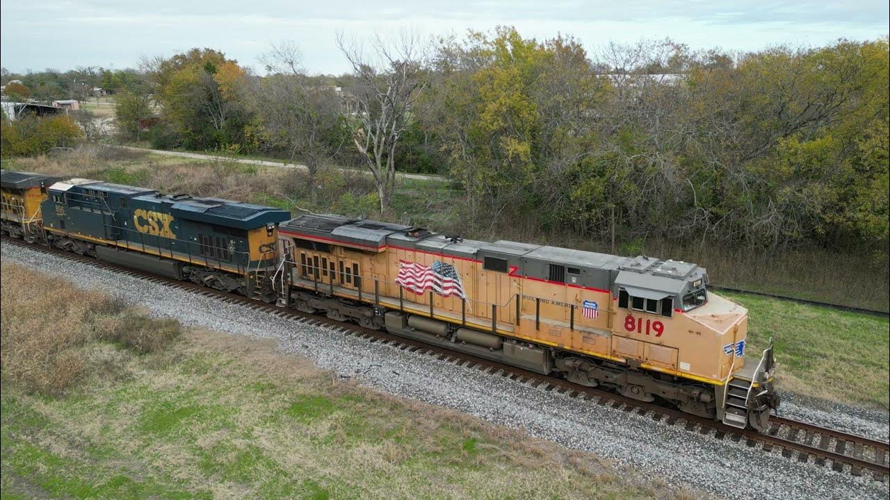 Southbound CSX 896/UP 8119/6374, Ethanol Tanker Train, "Ennis Sub" Thornton, TX 12-1-2022 - YouTube