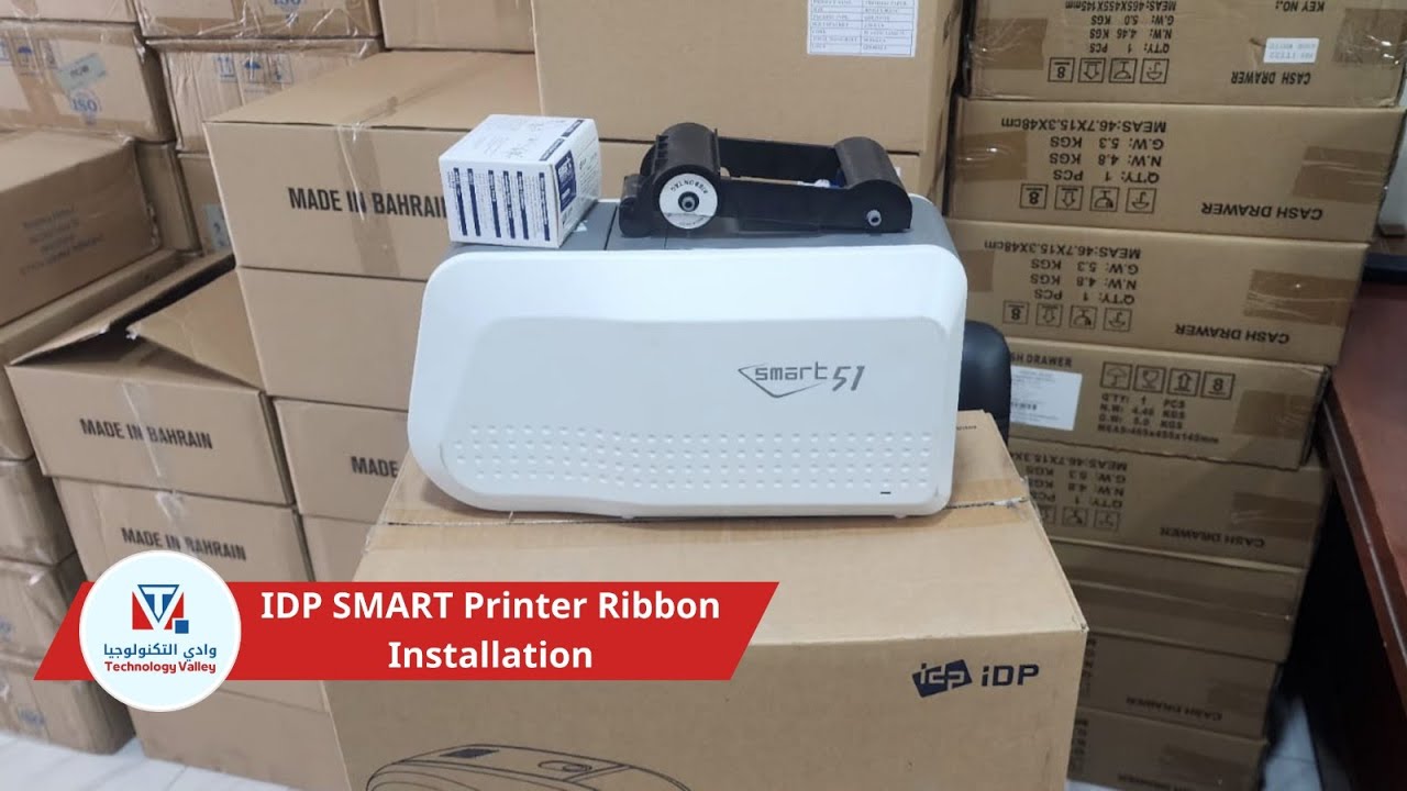 SMART 51s card Printer Ribbon Installation - شرح طريقة تركيب شريط حبر ...