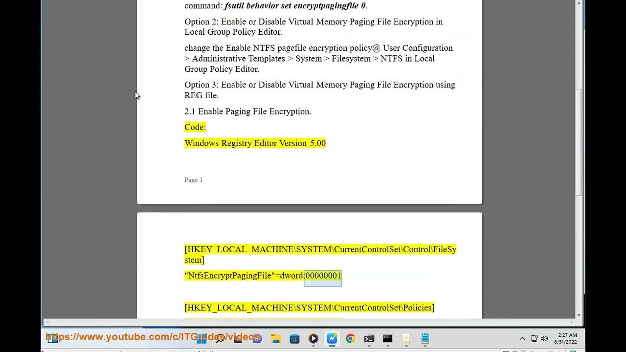 Enable/Disable Virtual Memory Paging File Encryption in Windows 11 - YouTube
