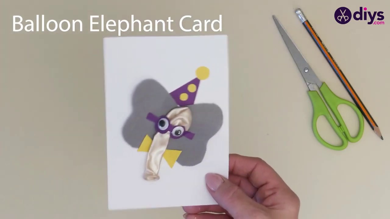 DIY Balloon Elephant Card - YouTube