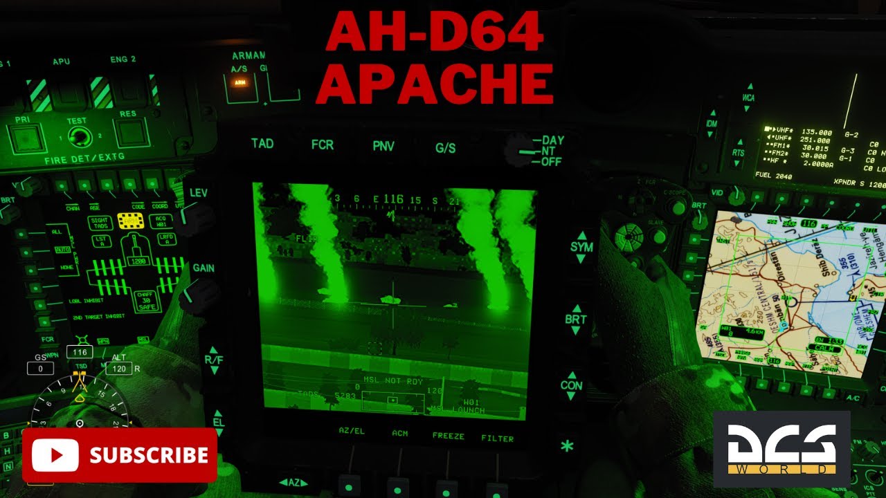 DCS AH-64D Apache Night Armor Strike || AGM-114L Hellfire Persian Gulf ...