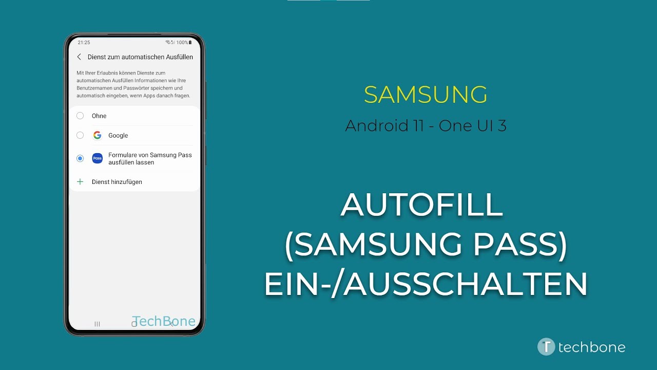 AutoFill (Samsung Pass) ein-/ausschalten - Samsung [Android 11 - One UI ...