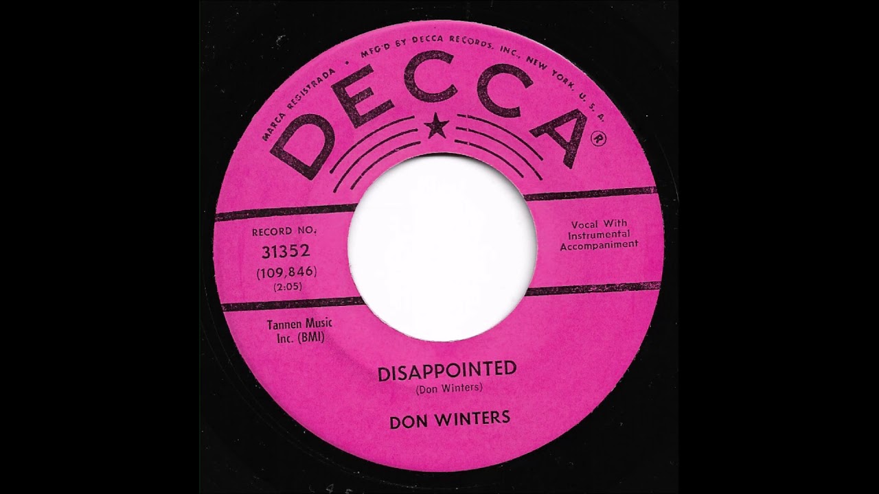 Don Winters - Disappointed - YouTube