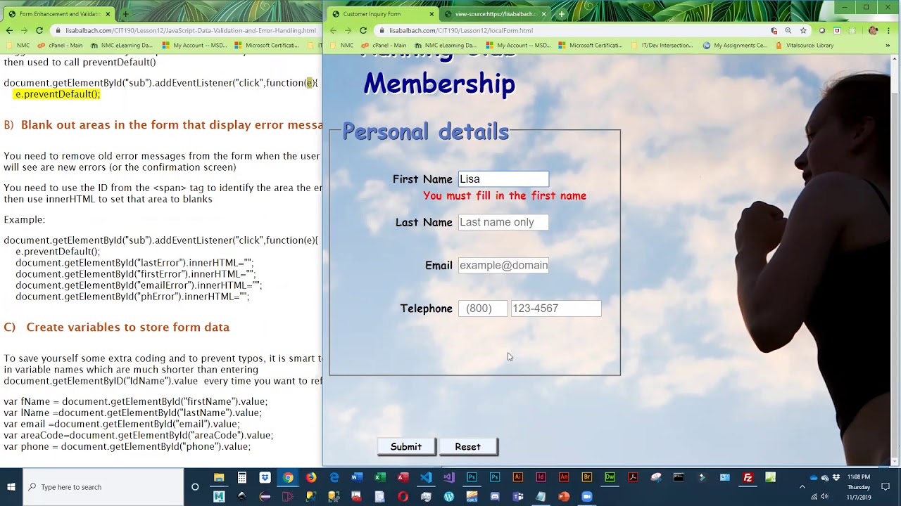 Javascript Custom Form Validation Youtube