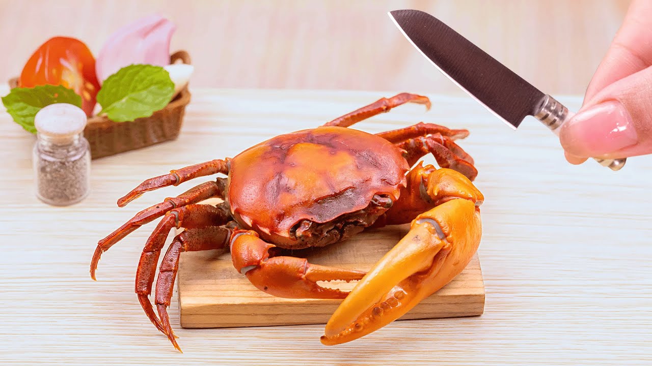 Best Of Food Mini Cooking Videos | Delicious Miniature Spicy Fried Crab ...