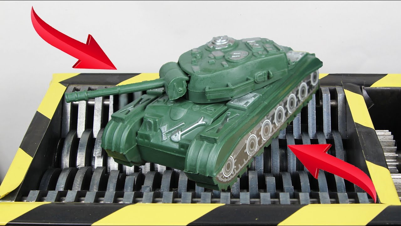 Experiment Shredding War Tank And Toys | The Crusher - YouTube