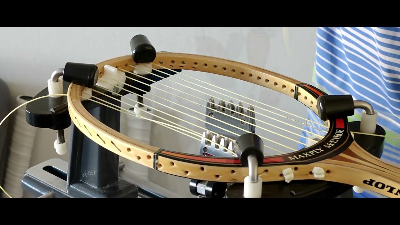 Dunlop MaxPly McEnroe Being Strung - FULL PROCESS - YouTube