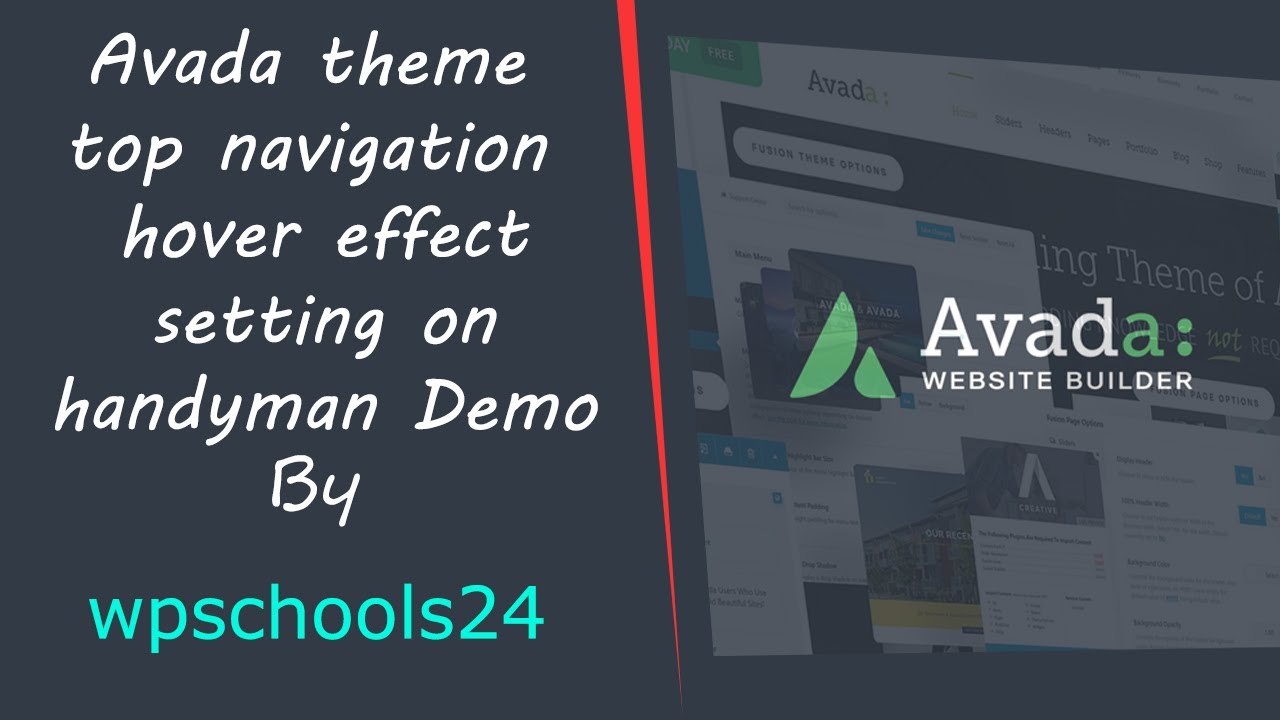 Avada theme top navigation hover effect by custom CSS on handyman demo |Avada theme ...