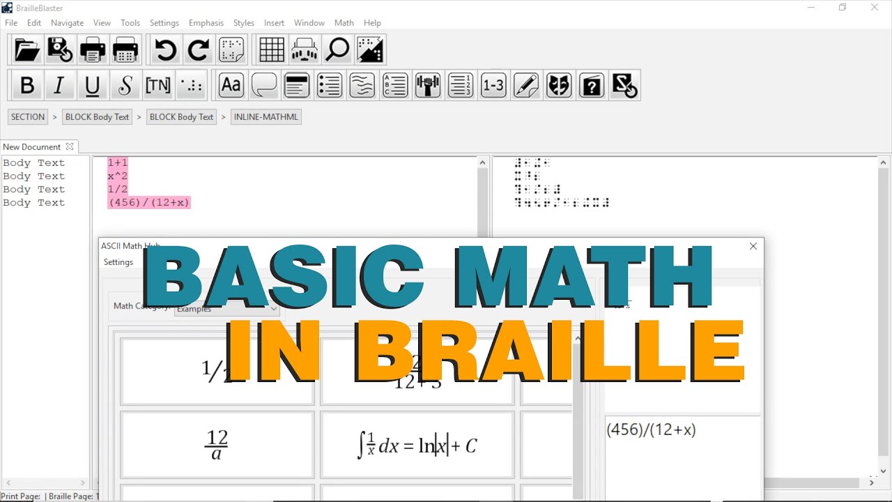 Braille Numbers 1 12