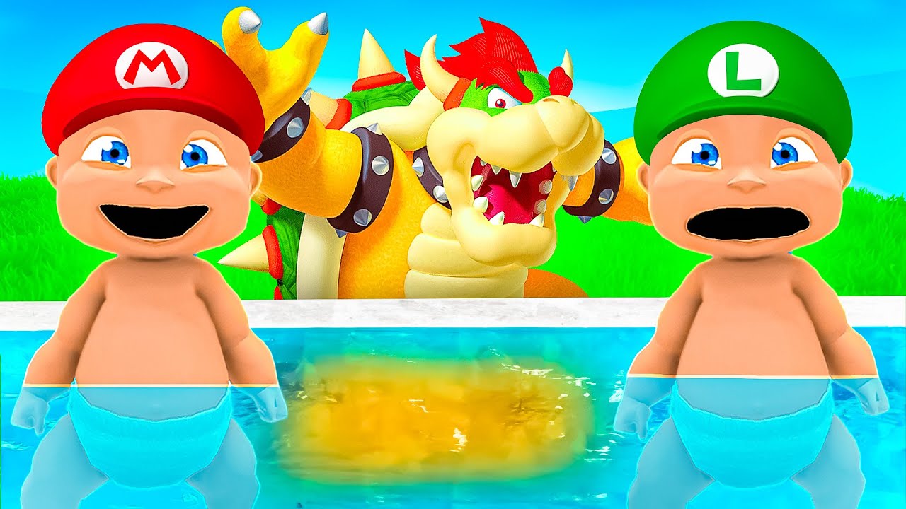 Mario and Luigi Poop In BOWSER'S Pool! - YouTube
