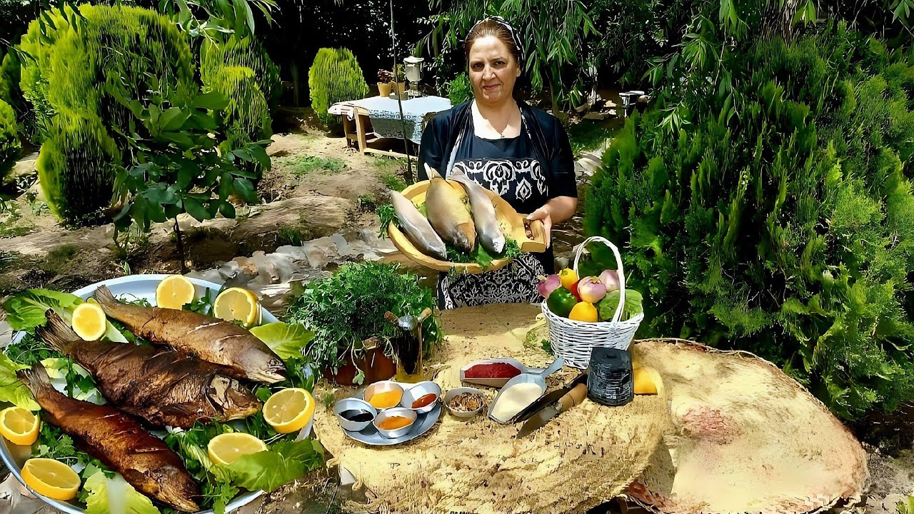 Whole Stuffed Fish Cooked on Fire! Tender and Juicy Meat! - YouTube