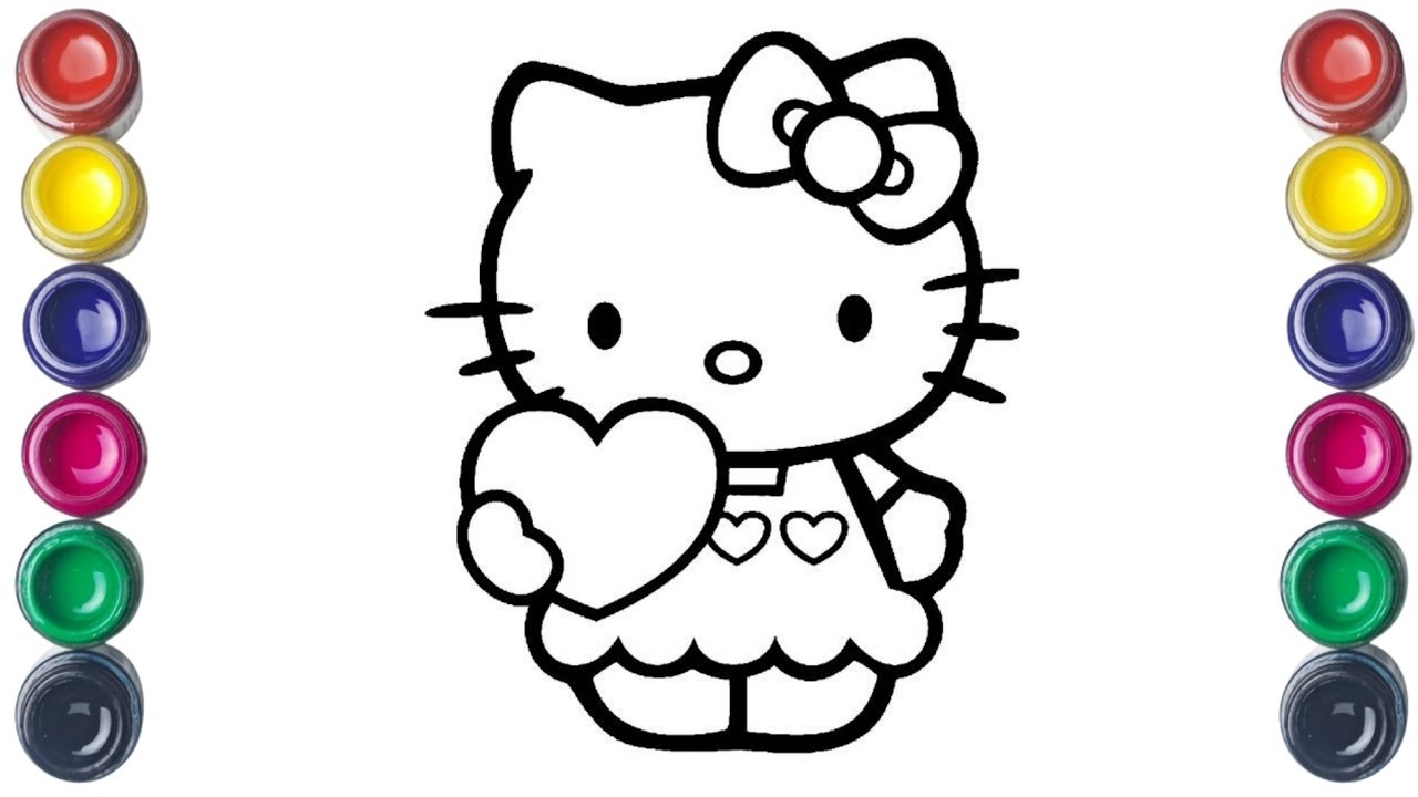 How To Draw Hello Kitty With Love Hearts | Easy Drawing Tutorial | Let ...