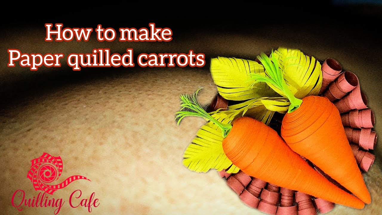 DIY paper quilled carrots 🥕🥕🥕 paper stripes to carrots... - YouTube