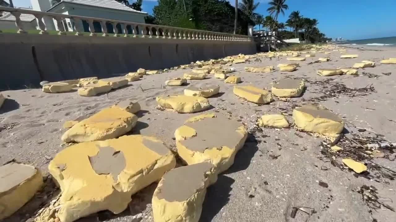 What's being done to clean yellow foam, debris washing up on beaches ...