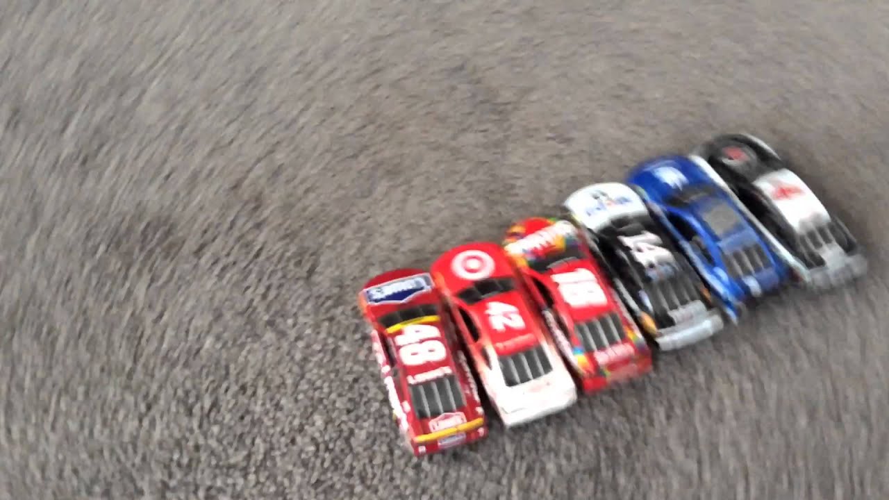 Mini NASCAR drag race - YouTube