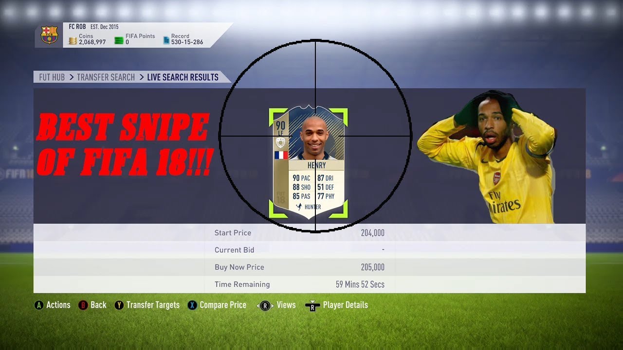 My ICON henry snipe featured in iHazCarrot episode and win! FIFA 18 ...