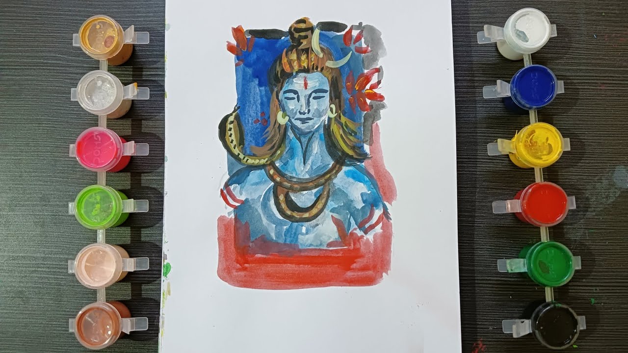 easy way to draw mahadev painting for beginners #mahadev#painting #art ...