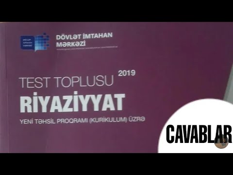 Riyaziyyat yeni test toplusu 2019 CAVABLAR (1-ci hissə) HD