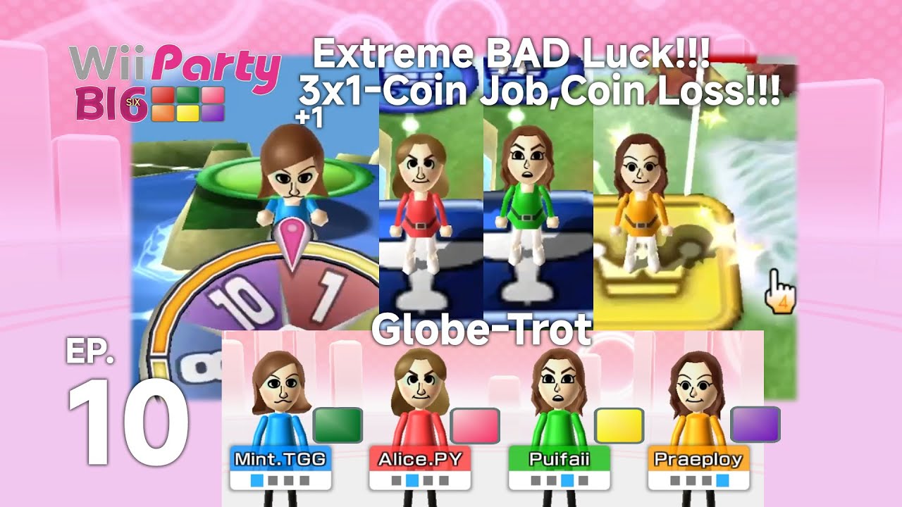 Wii Party 2025 BIG6 Tournament Globe Trot Ep 10 Mii's - Green-Pink ...