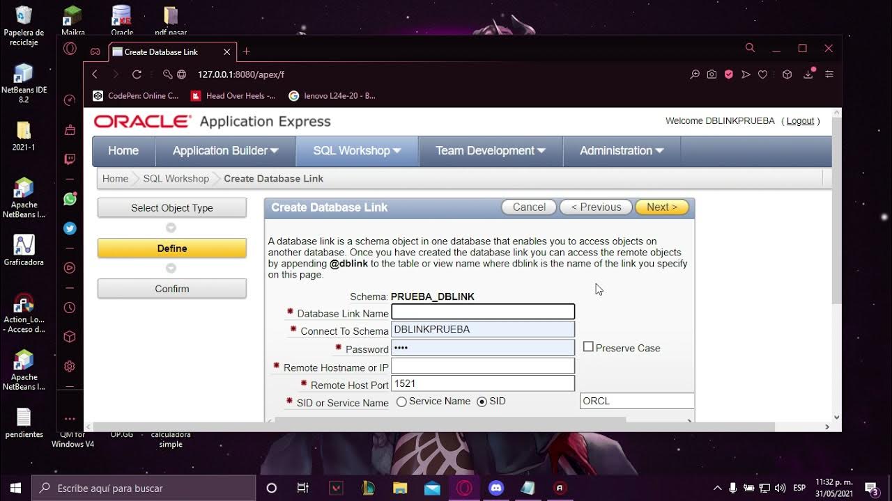 Dblink De Una Base De Datos Oracle A Otra Base De Datos Oracle Youtube