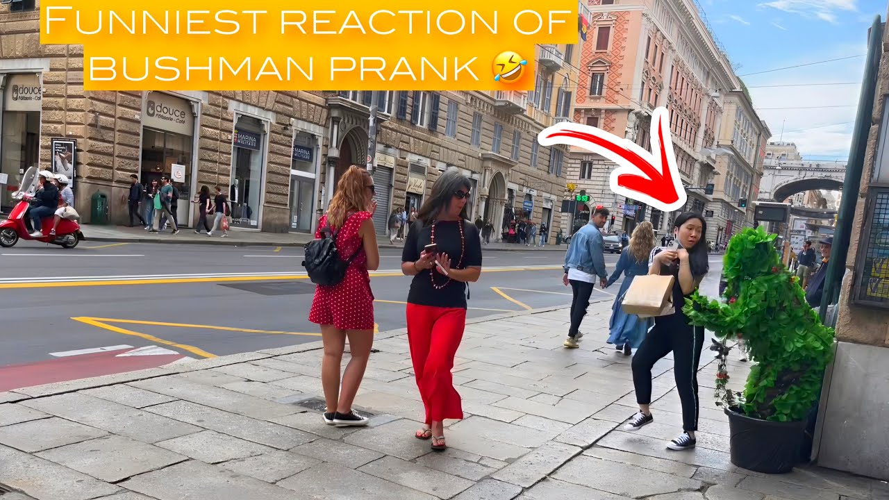 Hilarious reaction of bushman prank in Italy 🤣 #funny#prank#funnyvideo# ...