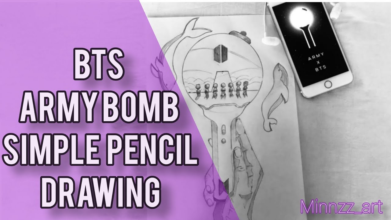 BTS ARMY bomb Simple Pencil Drawing || ARMY day special Drawing ...