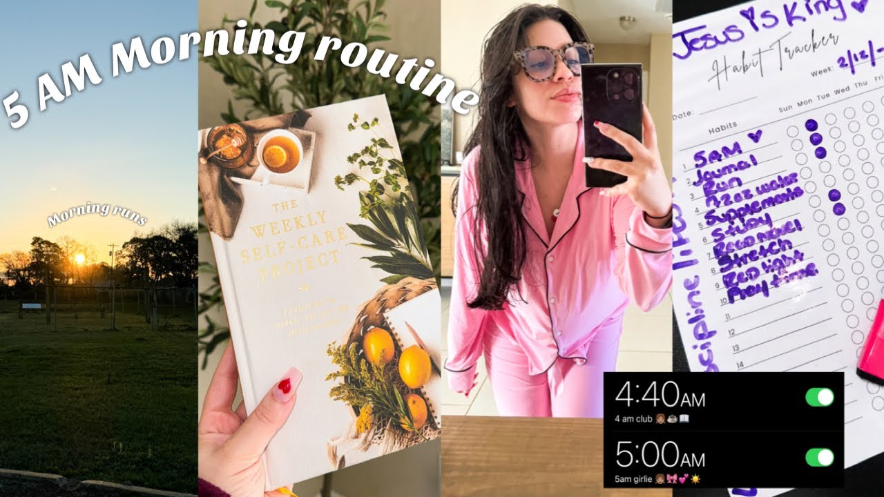 MY REALISTIC 5AM MORNING ROUTINE | starting my habit tracker ...