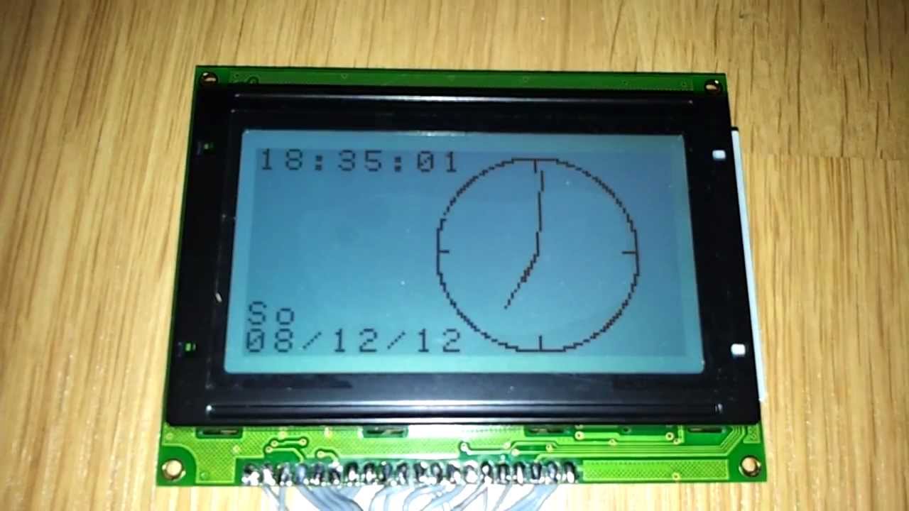Digitale Analoguhr GLCD mit Atmega8 und DS1307 - YouTube
