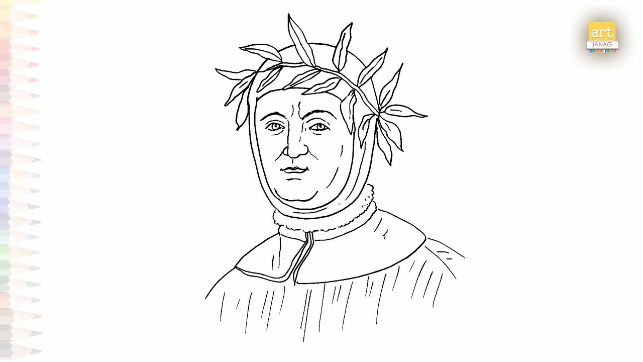 Francesco Petrarca drawing easy | Poets sketches | How to draw ...