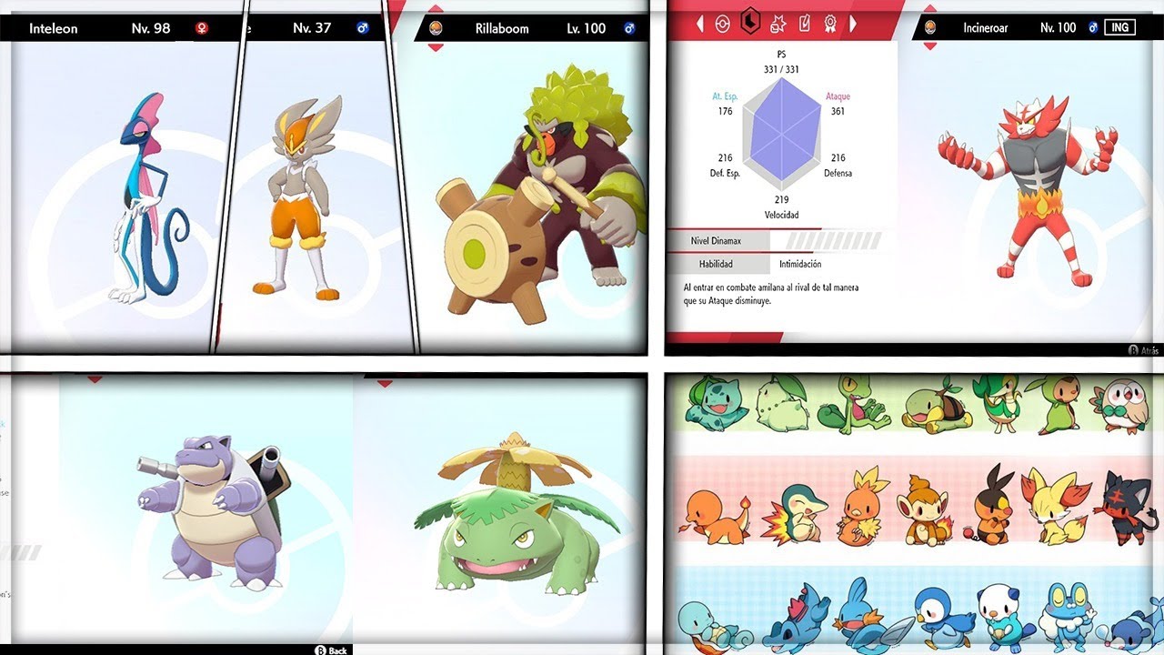 REPARTO ESPECIAL TODOS LOS INICIALES SHINY 6IVS ESPADA Y ESCUDO y ...