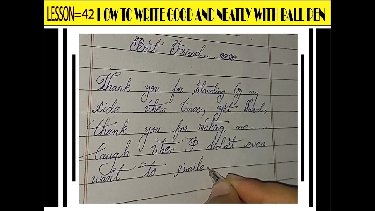 HOW TO WRITE GOOD AND GOOD AND NEATLY BY USING { BALL PEN } - YouTube