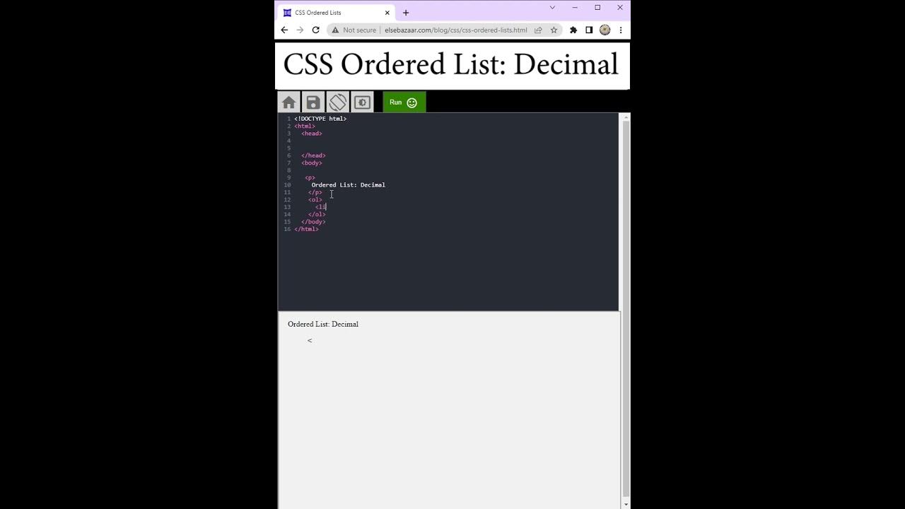 1 minute in CSS Ordered List: Decimal #shorts - YouTube