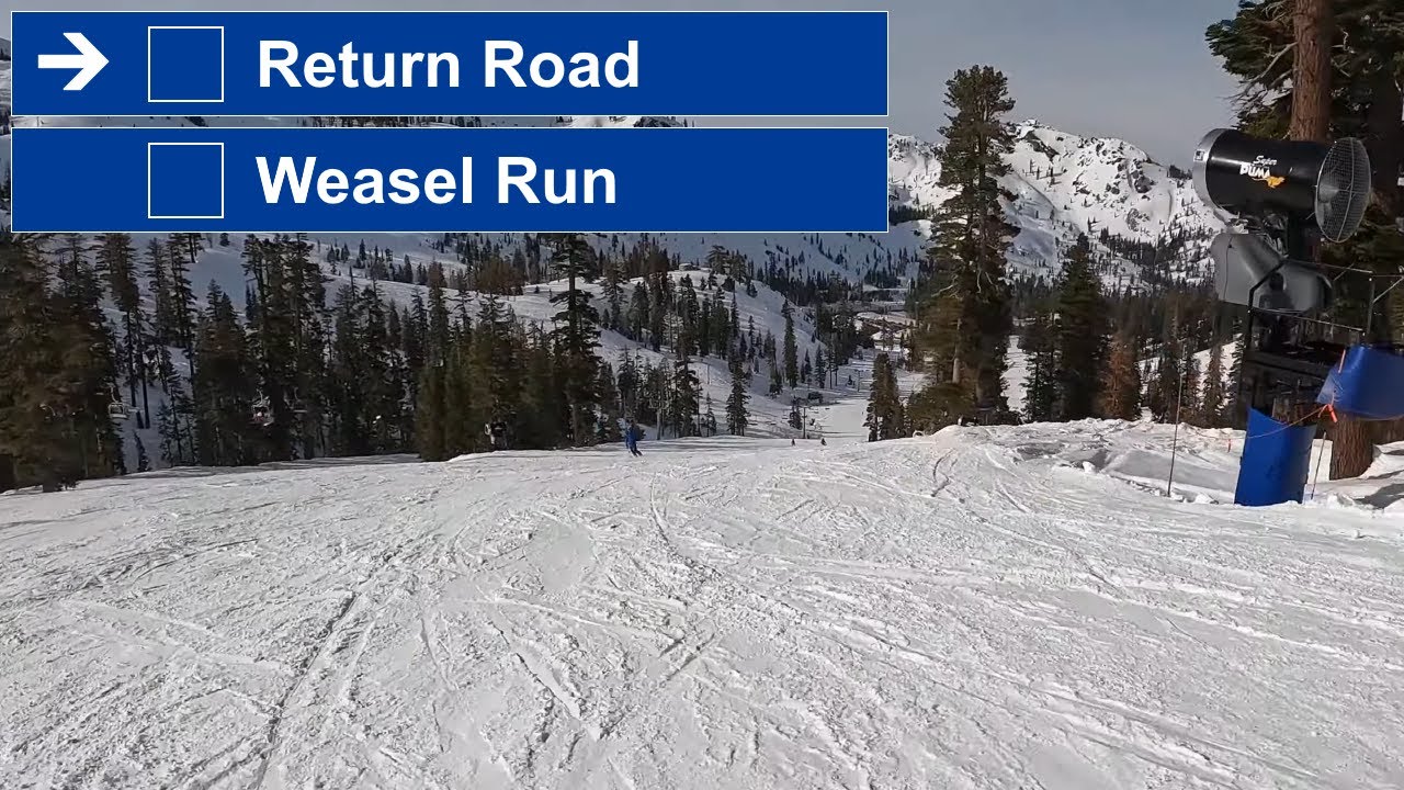Palisades Tahoe, CA - 🟦 Return Road to Weasel Run (3-3-23) [4K] - YouTube