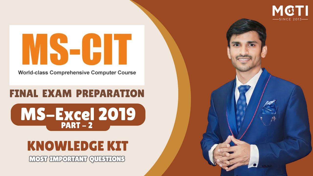 MS-CIT Final Exam preparation | MS-Excel 2019 | (Part 2) - YouTube