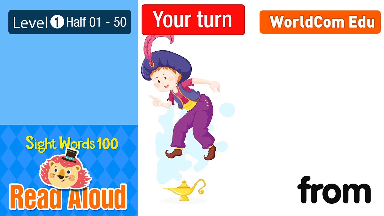 Read Aloud | Sight Words Level 1 | 01.a - 50.my | Part 1 of 2 | 영어 따라 ...