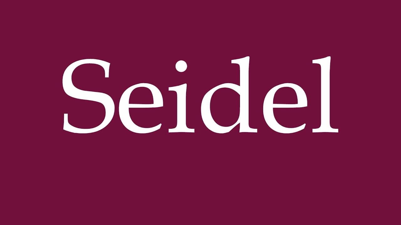 How to Pronounce ''Seidel'' Correctly in German - YouTube