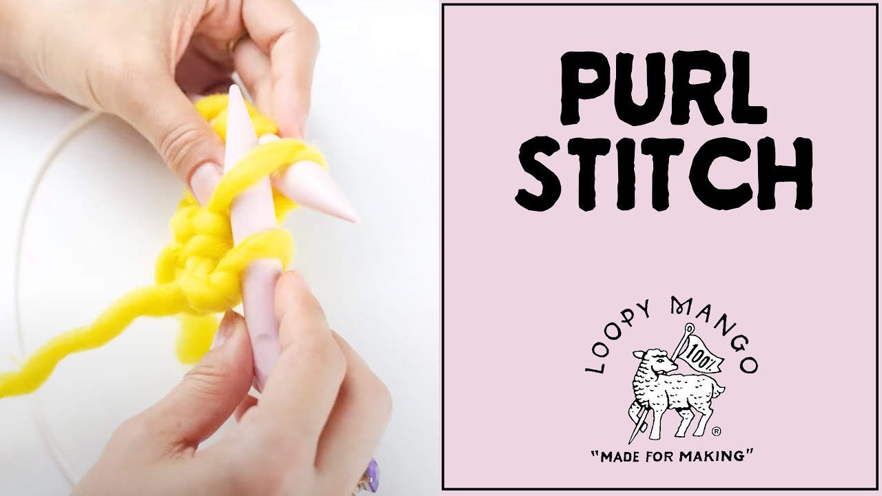 Purl Stitch - the easiest way to learn purl for beginner knitters - YouTube