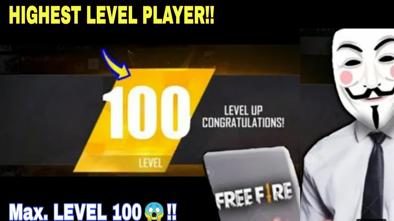 Highest 100 Level Player In Free fire | 100 Level Id - YouTube