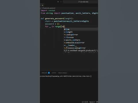 Simple password generator in Python🐍 - YouTube