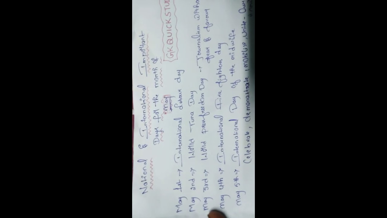 National and international Important days & themes May 2020 - YouTube