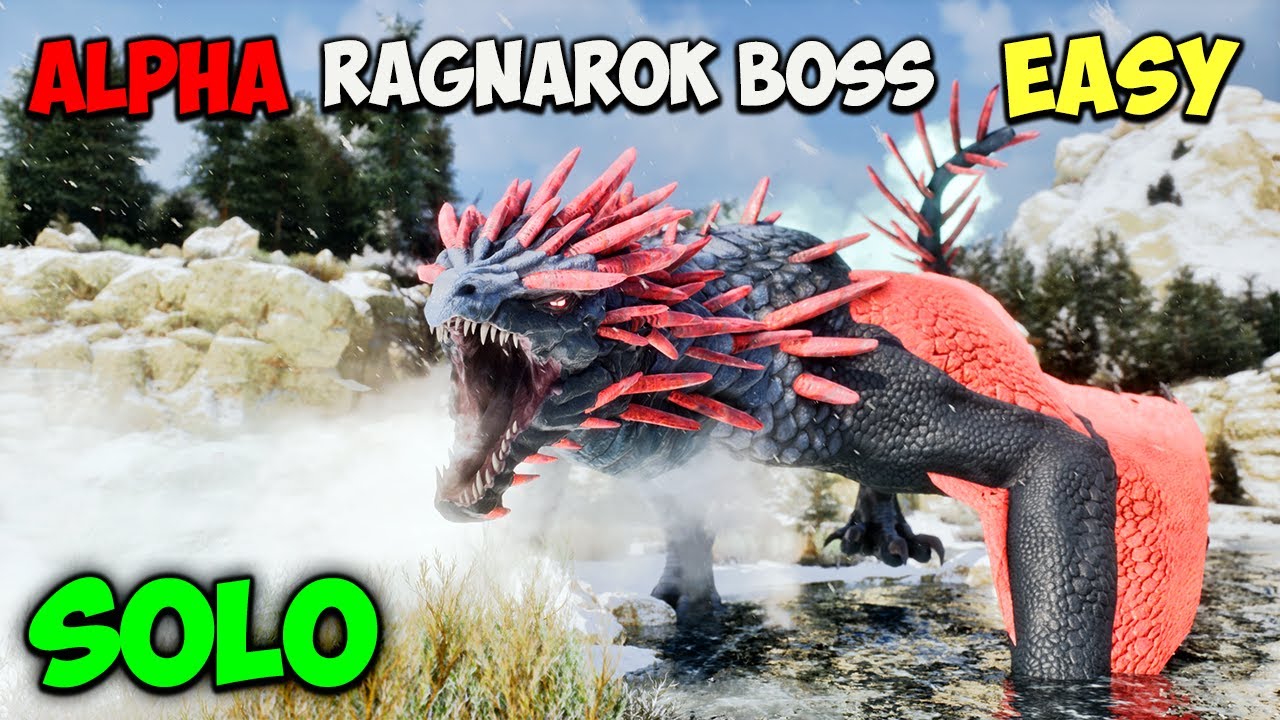RAGNAROK Alpha Wyvern Boss EASY and SOLO fight in ARK Survival Ascended ...