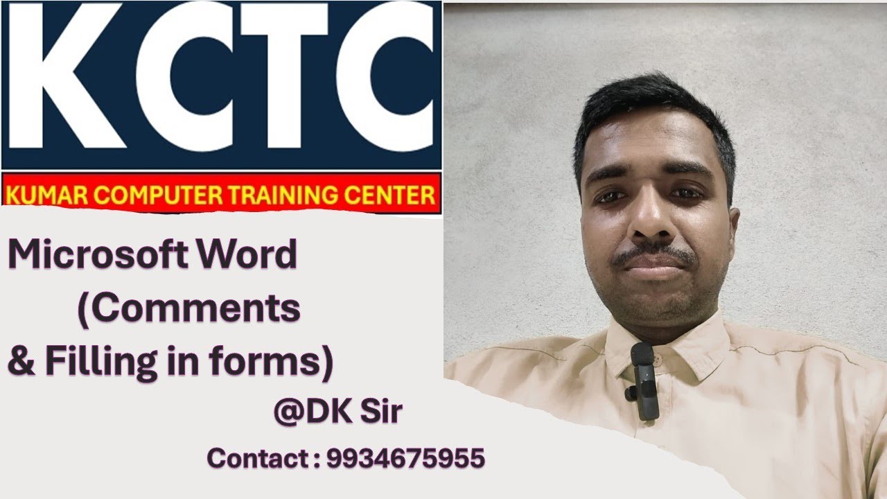 COmments & filling in forms in MS word by #dksir #wordprocessor #kctc # ...