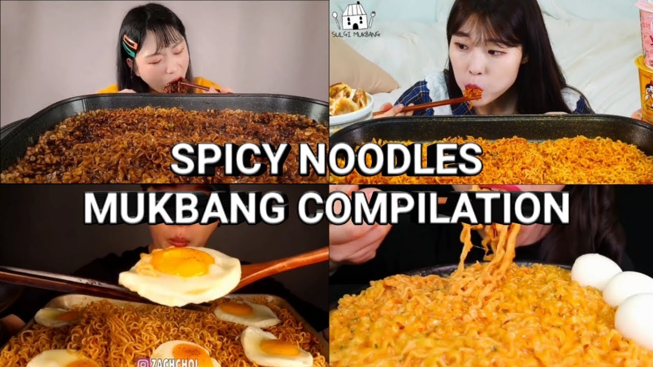 Spicy Noodles Mukbang Compilation - YouTube