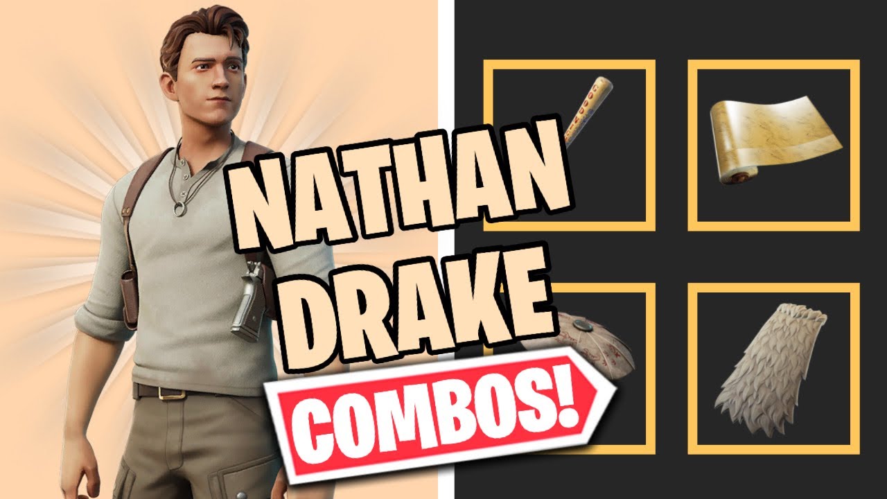 NATHAN DRAKE COMBOS | FORTNITE SKIN REVIEW - YouTube