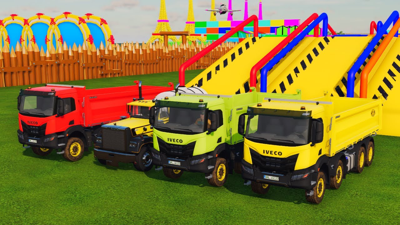 TRANSPORTING TRACTORS & PICKUP TRUCKS WITH ROAD TRAIN! Farming ...