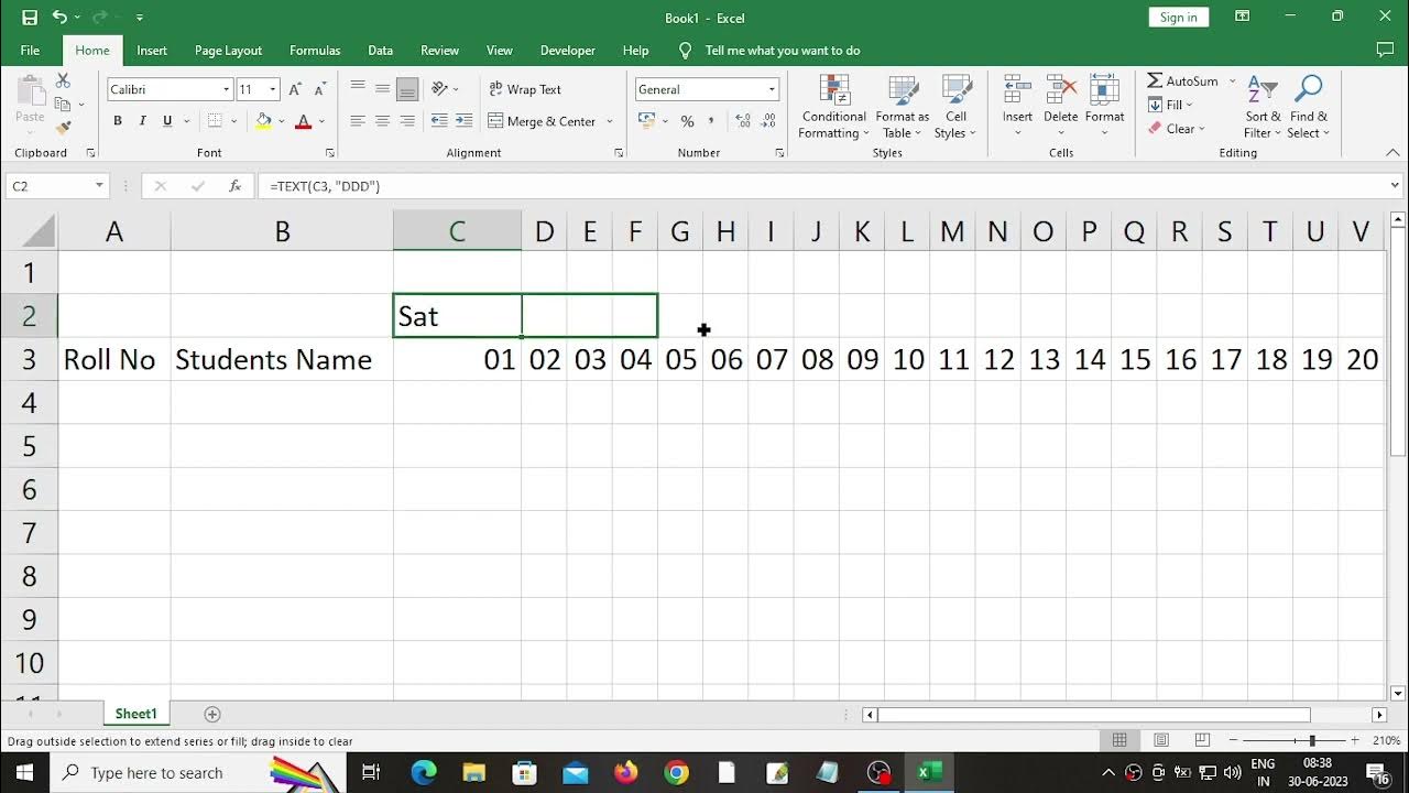MONTHLY ATTENDANCE SHEET || MS EXCEL - YouTube