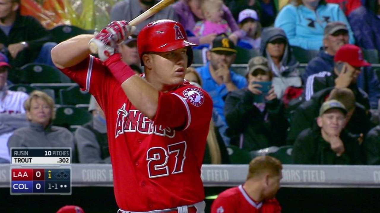 LAA@COL: Trout opens scoring with a solo homer - YouTube