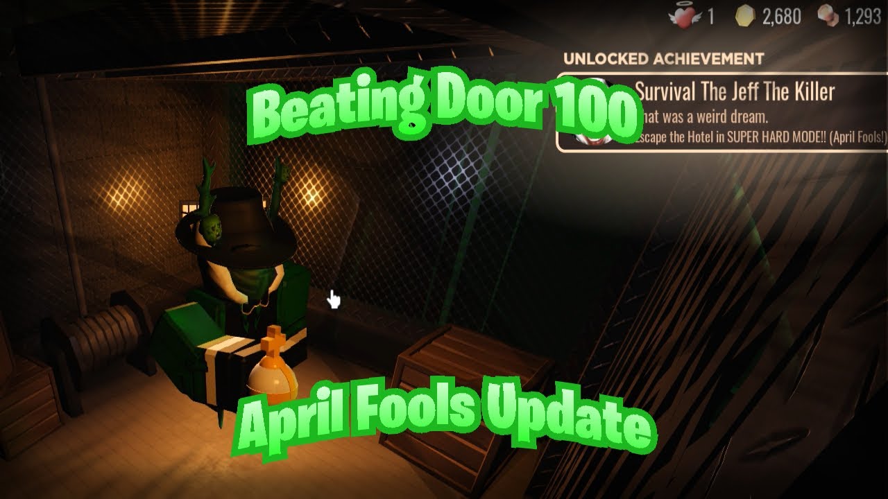 Beating Door 100 // Doors April Fools Update - YouTube