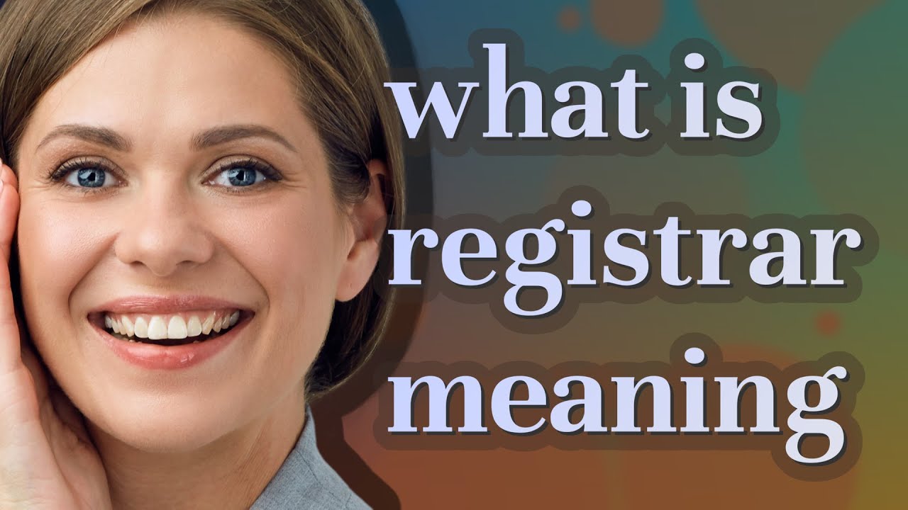 Registrar | meaning of Registrar - YouTube