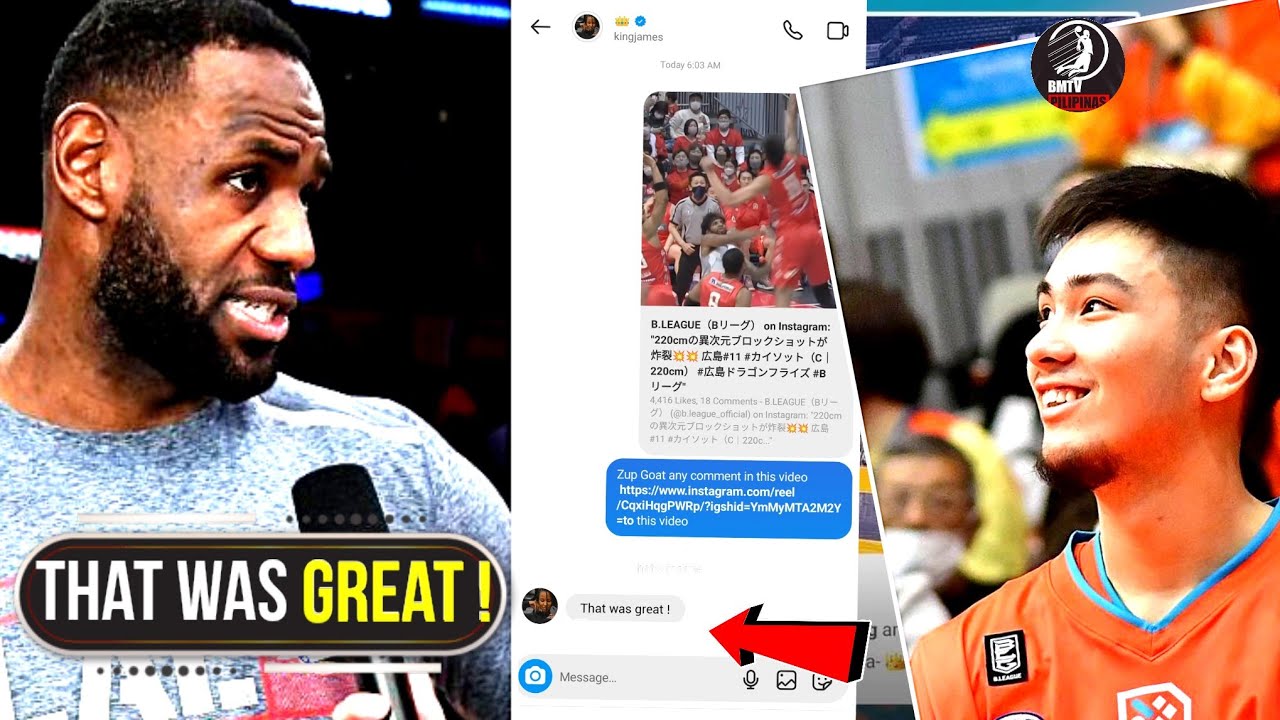 Kakagulat Nag reply si Lebron James sa Highlights ni KAI SOTTO sa Japan ...